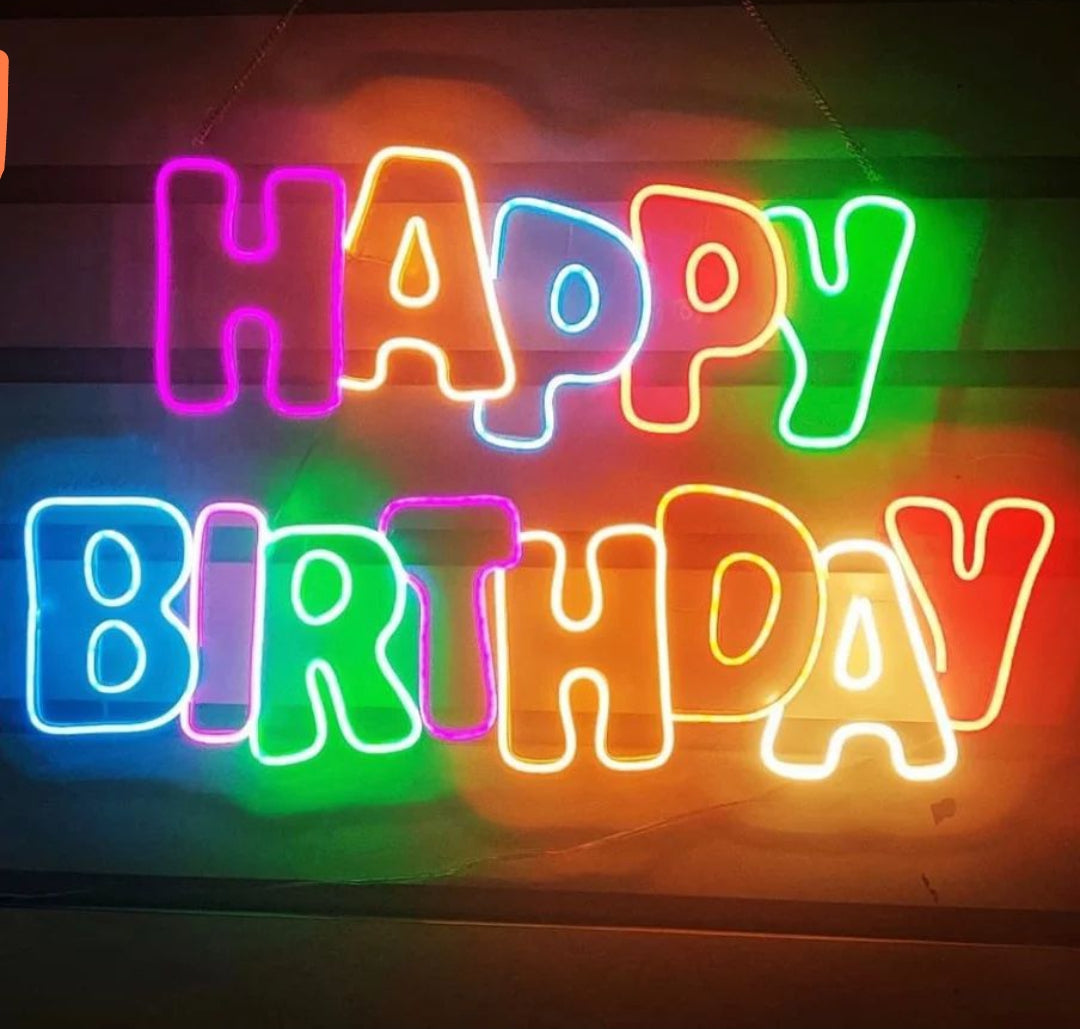 Happy Birthday Neon Sign, Birthday Neon Sign, gift Neon Light, Custom ...