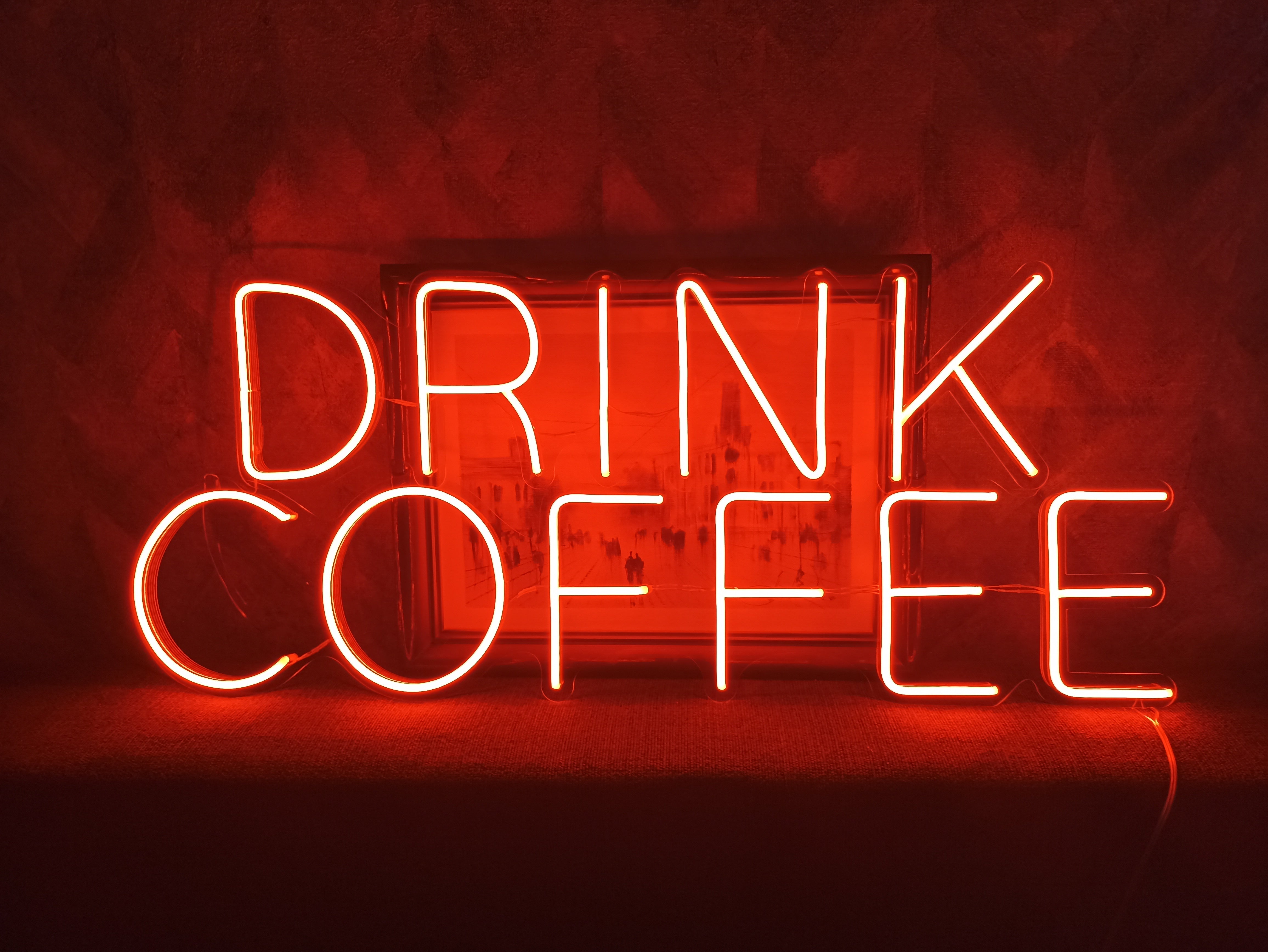 Drink coffee neon sign, drink coffee led light, coffee house neon sign ...