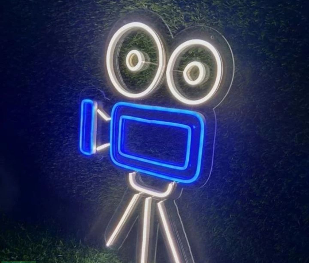 Video camera neon sign, Video camera led light decor,Camera neon sign ...