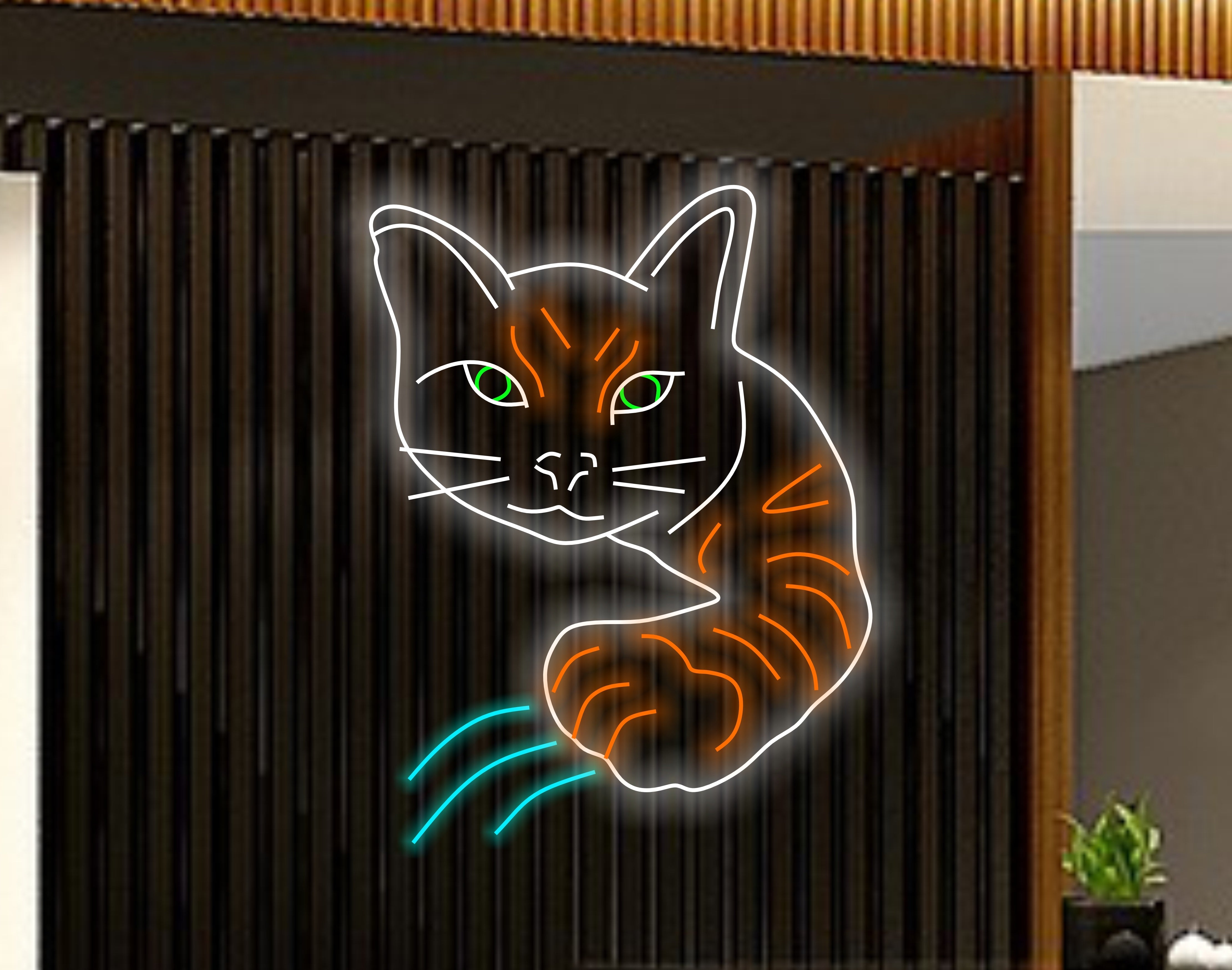 Cat neon sign, Cat-shaped neon sign, Cat neon light, Neon cat wall dec ...
