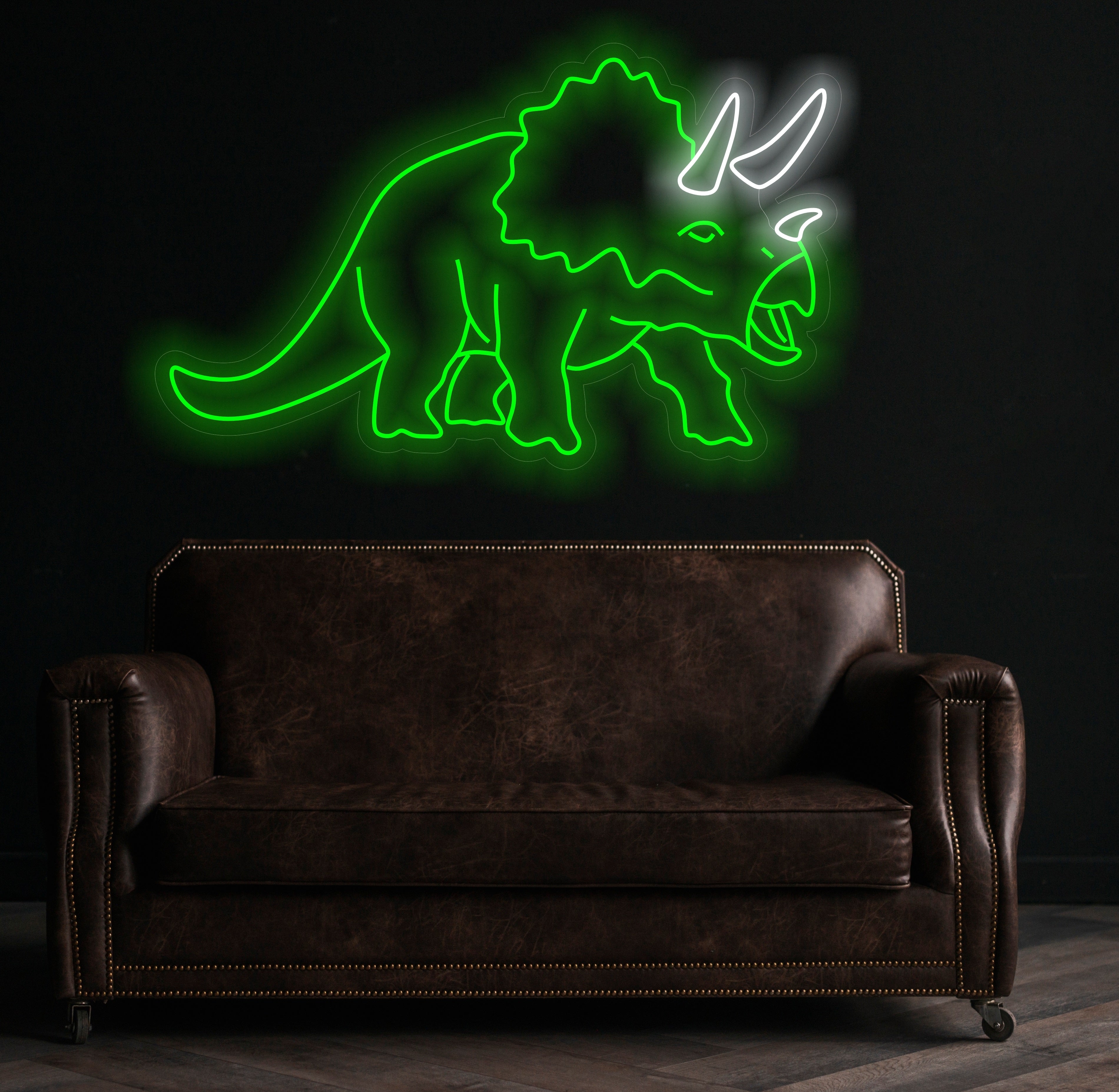 Dinosaur triceratops neon sign, Dinosaur neon sign, animal neon sign ...