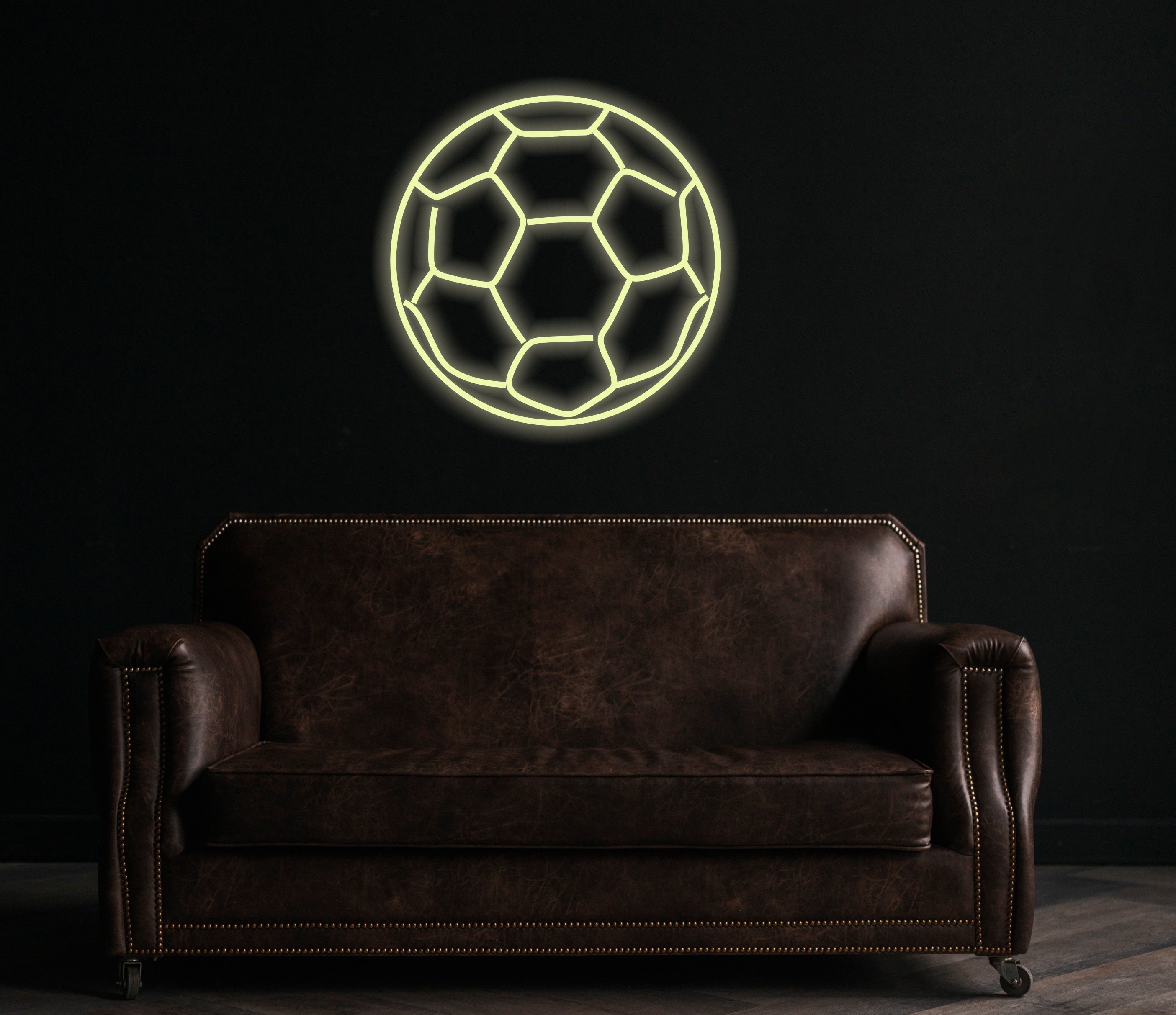 Soccer ball neon sign, LED neon sign football ball, Neon sign with foo ...