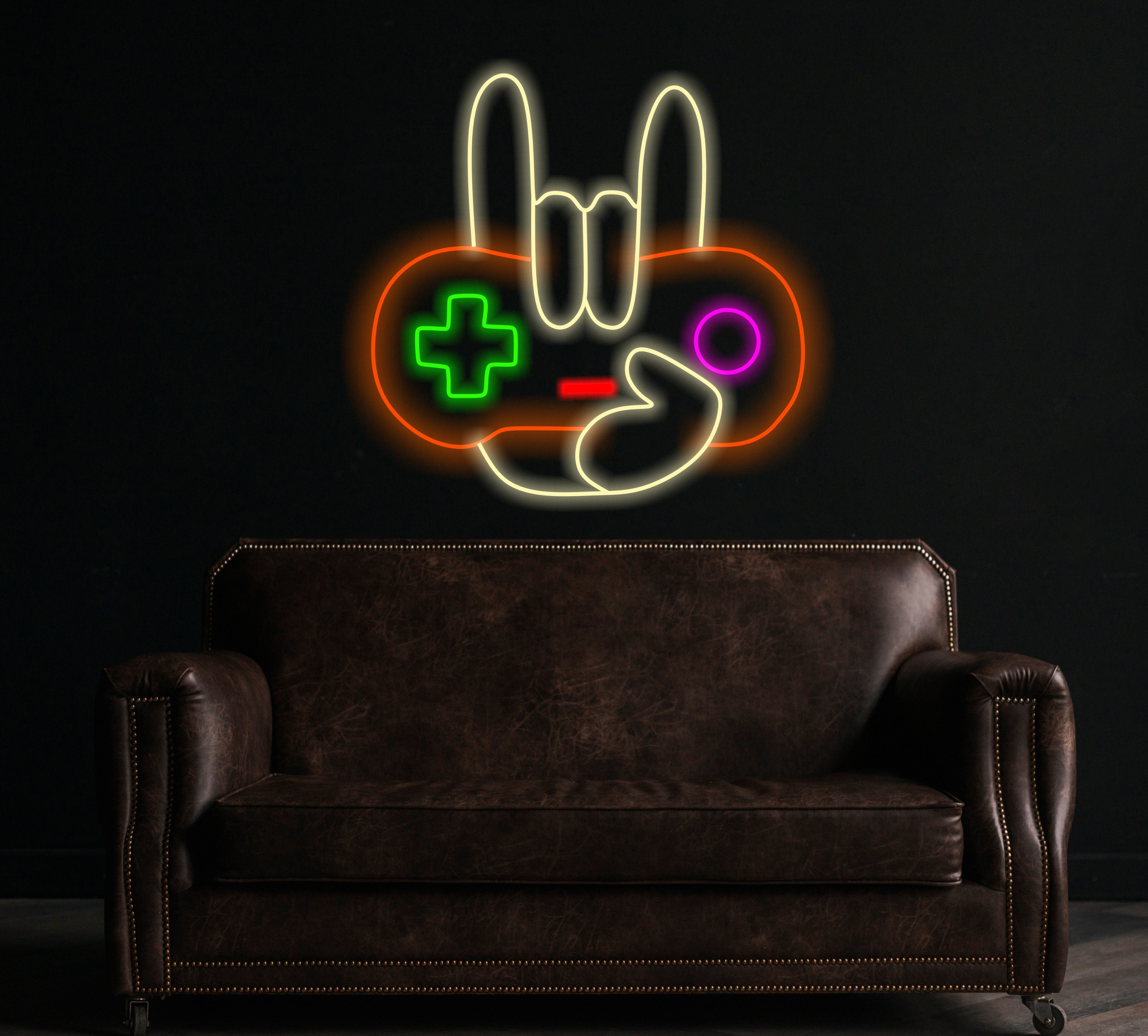 Gaming controller neon sign, Joystick neon light, Gamepad LED light, G ...