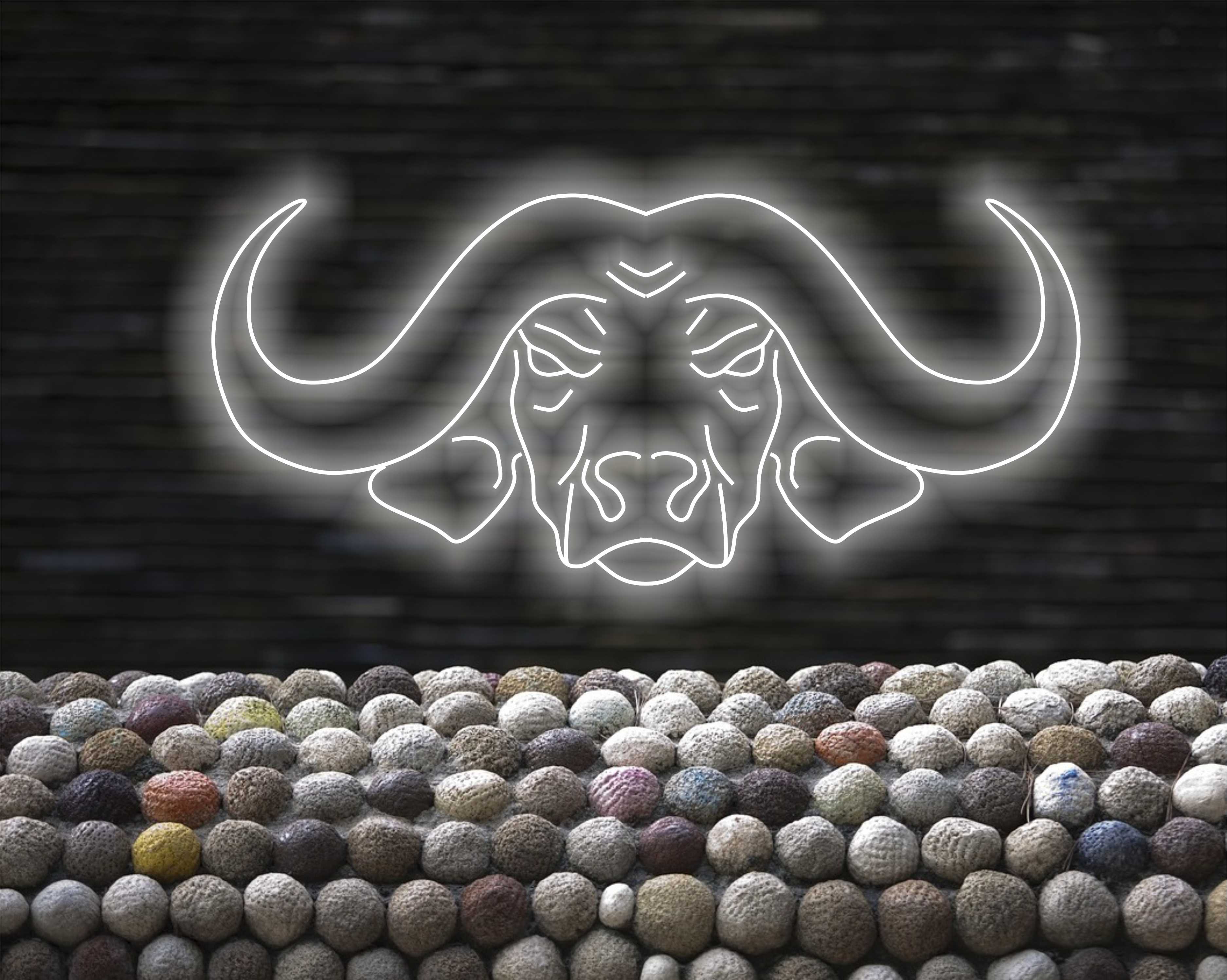 Buffalo bull neon sign, rodeo neon sign, cow neon sign, buffalo led li ...