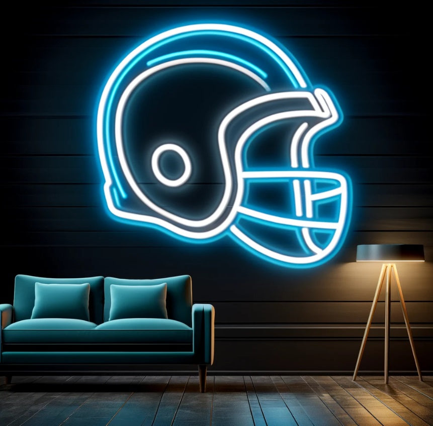 Football Helmet Neon Sign, American football neon sign, Sports bar foo ...