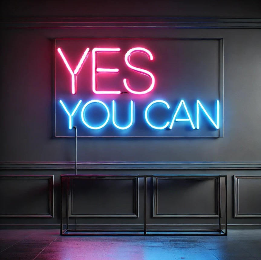 Yes you can neon sign, Neon Motivational Quotes, Inspirational neon Wa ...
