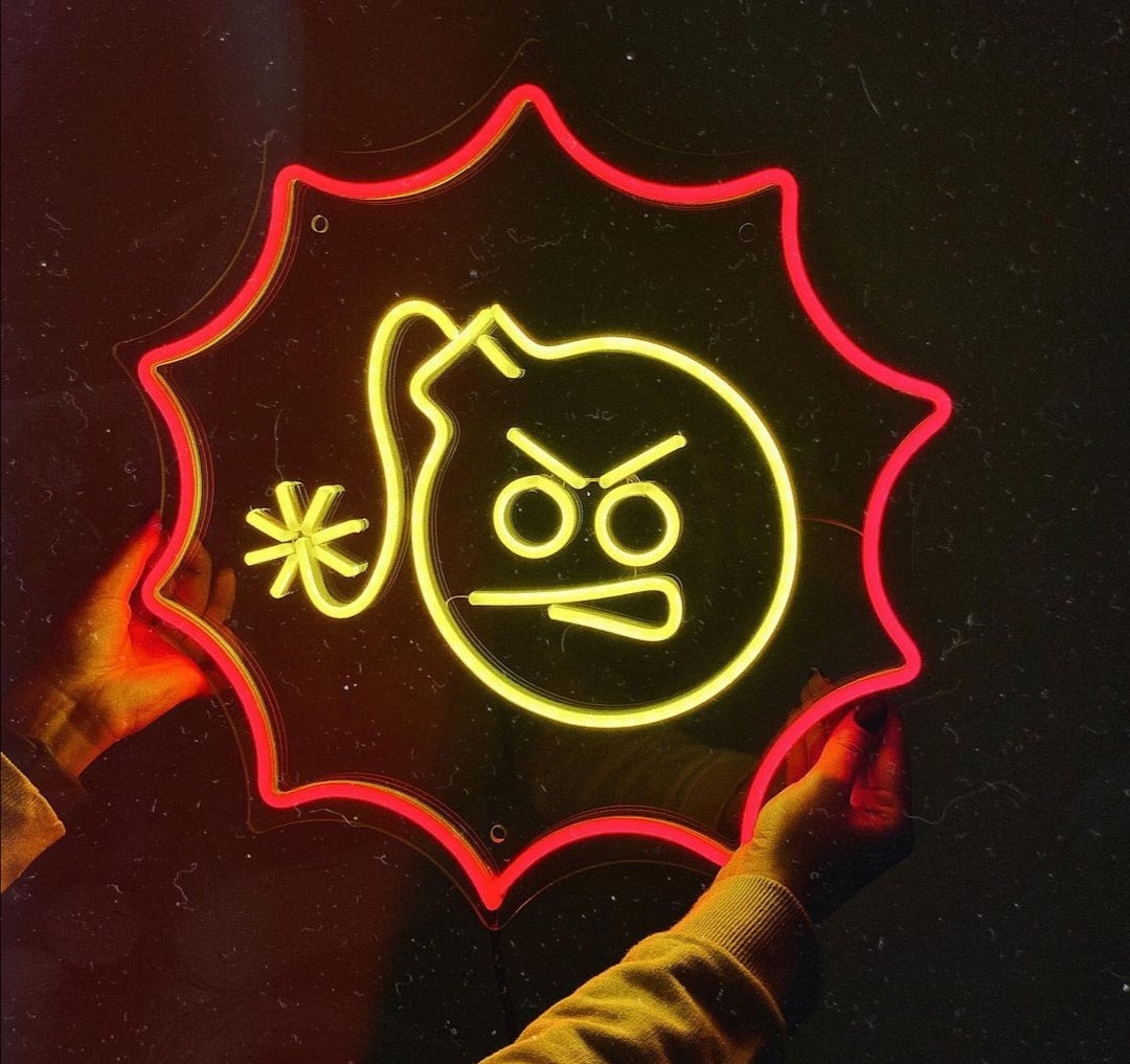 Bomb neon sign, Bomb led sign, Bomb light sign, Neon sign wall decor ...