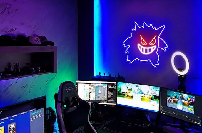 Gengar led neon sign, anime neon sign, pokemon neon sign, Anime Gengar ...