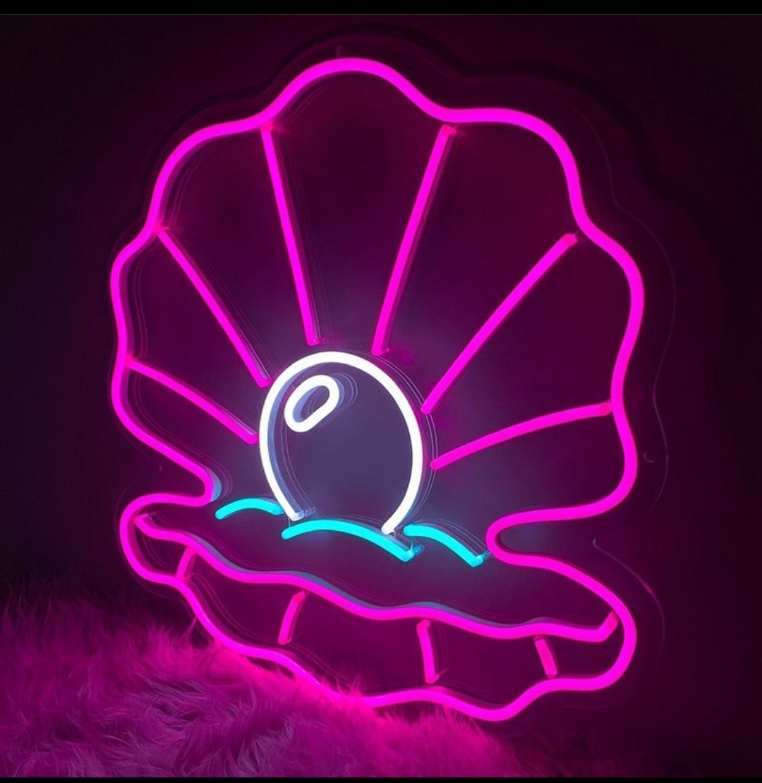 Sea Shell With Pearl Neon Sign, Sign Mollusk Shell Led Light – Ooh neon