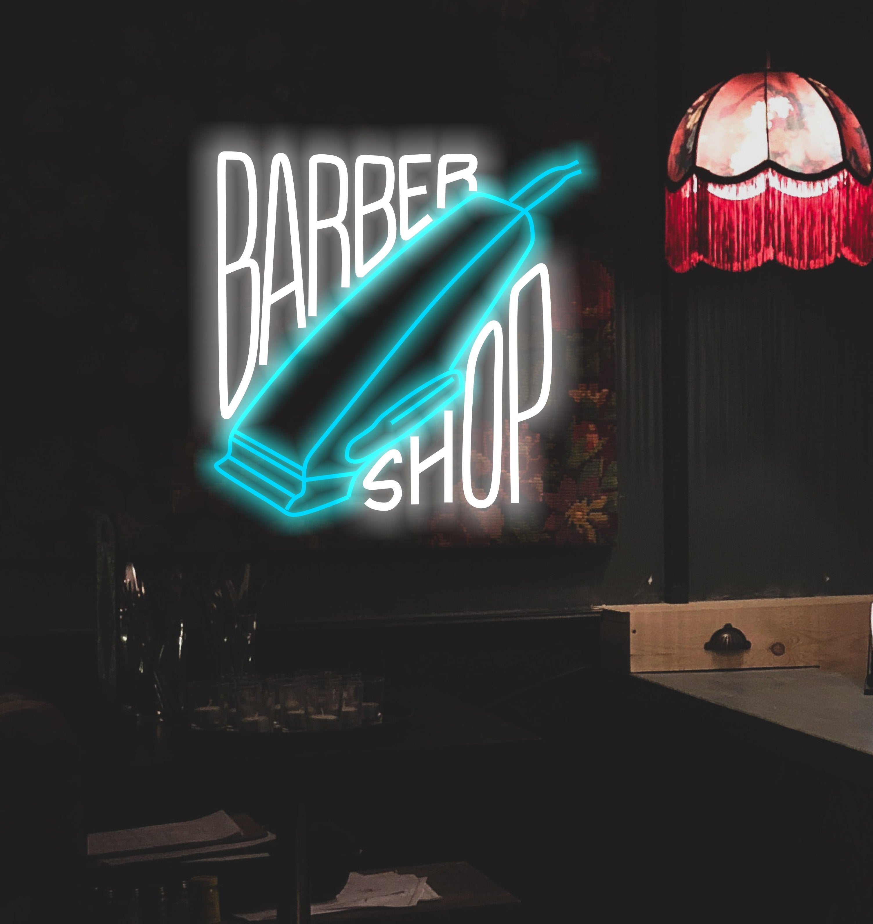 Barbershop neon sign, barbershop led neon sign, salon neon sign, barbe ...