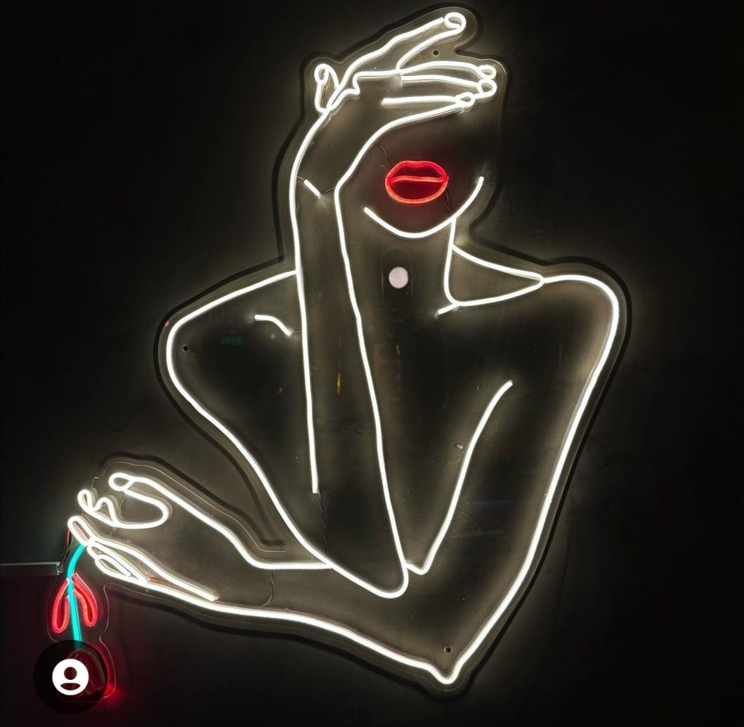 Lady LED Neon Sign, Lady Silhouette Neon Light, Woman Neon Sign, Girl ...