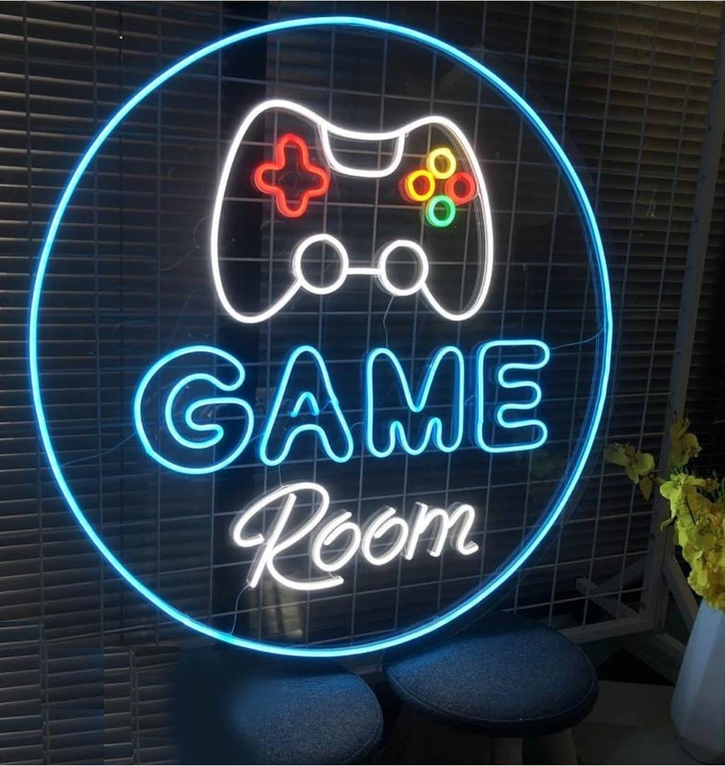 Gaming controller neon sign, Joystick neon light, Gamepad LED light, G ...