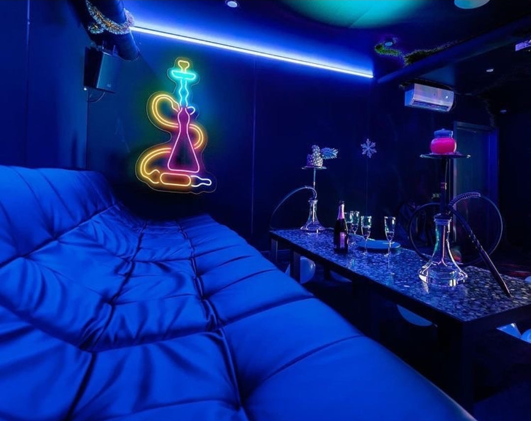 Hookah neon sign, hookah lounge light sign, hookah bar led neon sign ...
