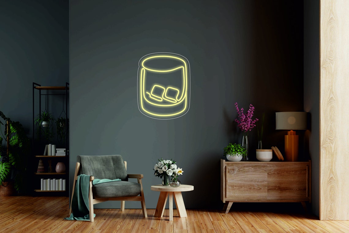 Personalized whiskey glass, custom bourbon - LED light neon sign, whis ...